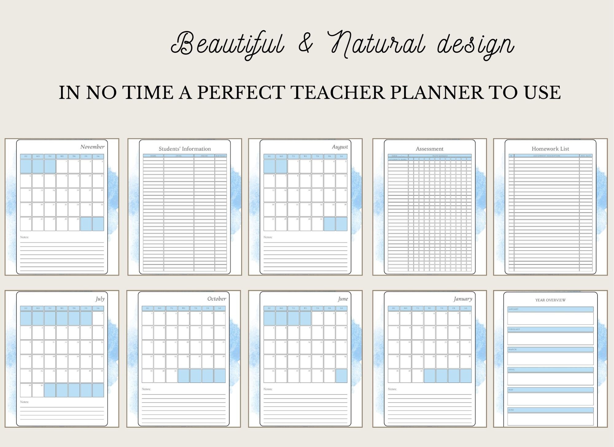 Printable Teacher Planner, Teacher Digital Planner, Academic Planner ...
