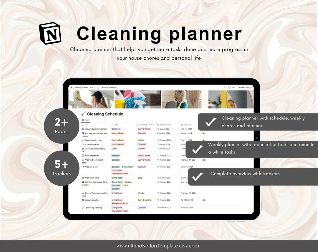 Spring Cleaning Notion Template 2024, Household Schedule, House ...