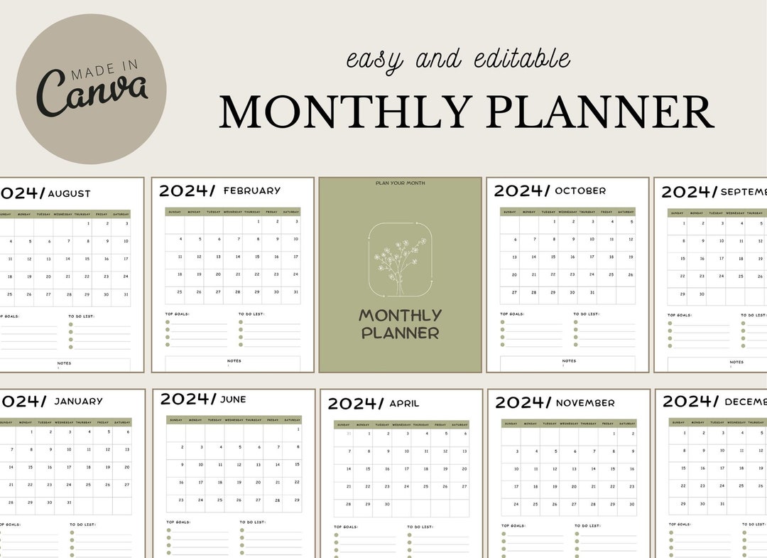 Monthly Budget Planner Printable, Undated Weekly and Monthly Overview ...