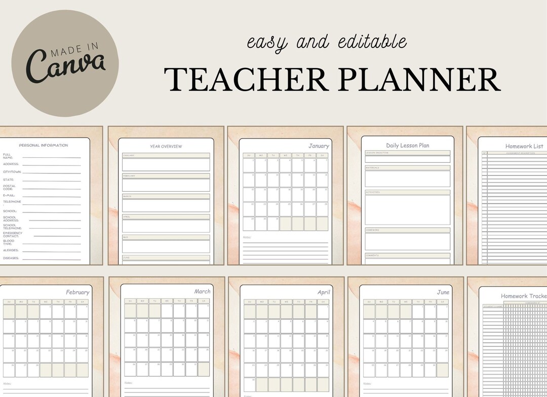 Digital Teacher Planner Printable, for 2024 / 2025 Academic Year ...