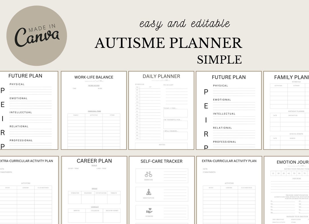 Autism Planner and Workbook, Editable Autism Binder for Aspergers ...
