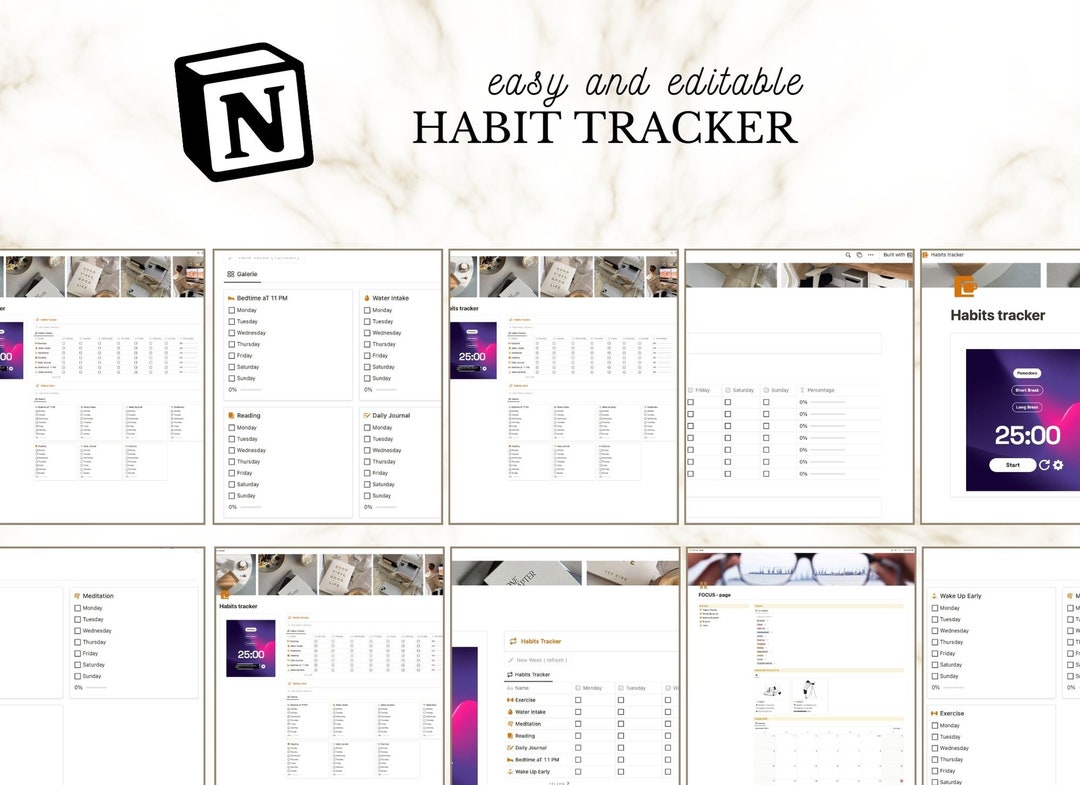 Habit Tracker Notion Template, Dashboard Setup Layout Planner, Digital ...