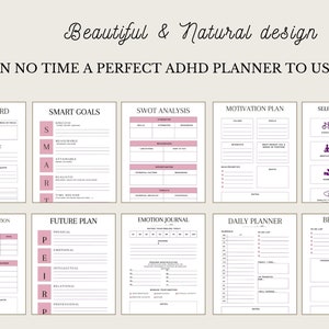 Undated Adhd Planner Monthly Digital Calendar, Customizable Editable ...