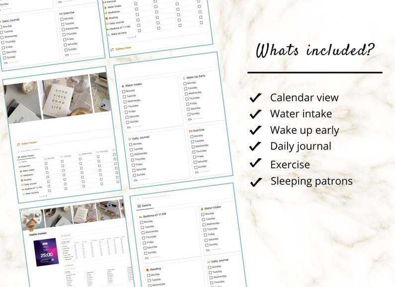 Habit Tracker Notion Template, Dashboard Setup Layout Planner, Digital ...