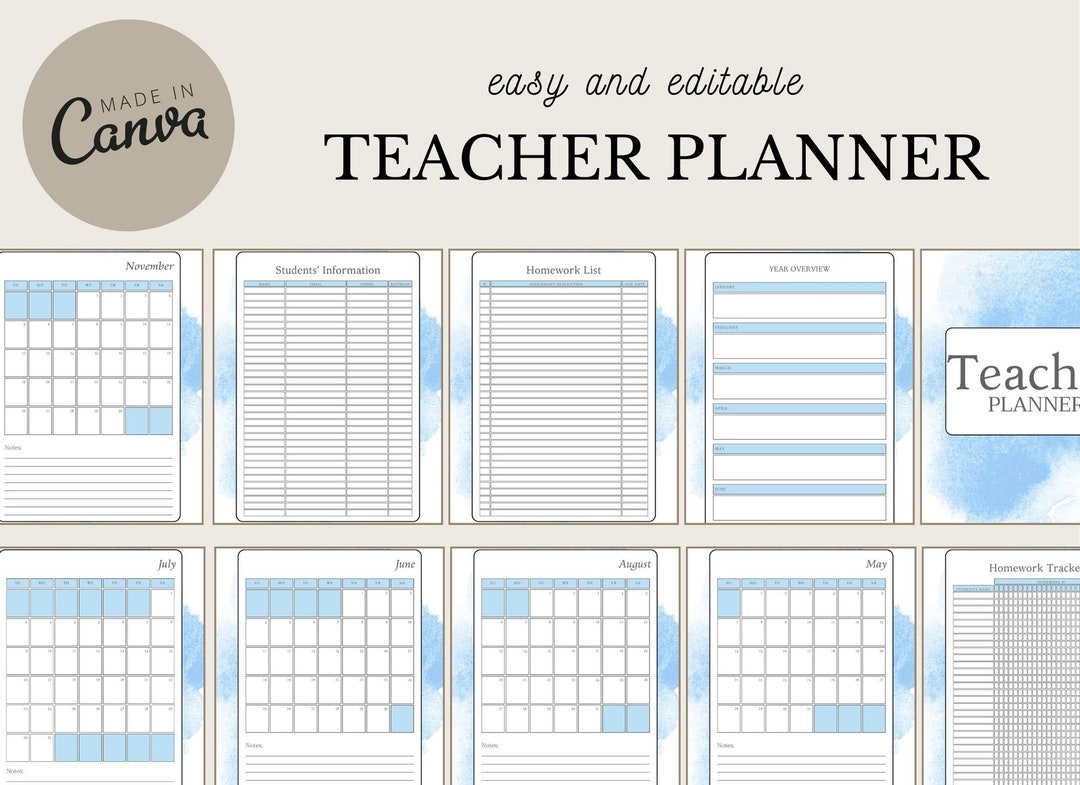 Printable Teacher Planner, Teacher Digital Planner, Academic Planner ...