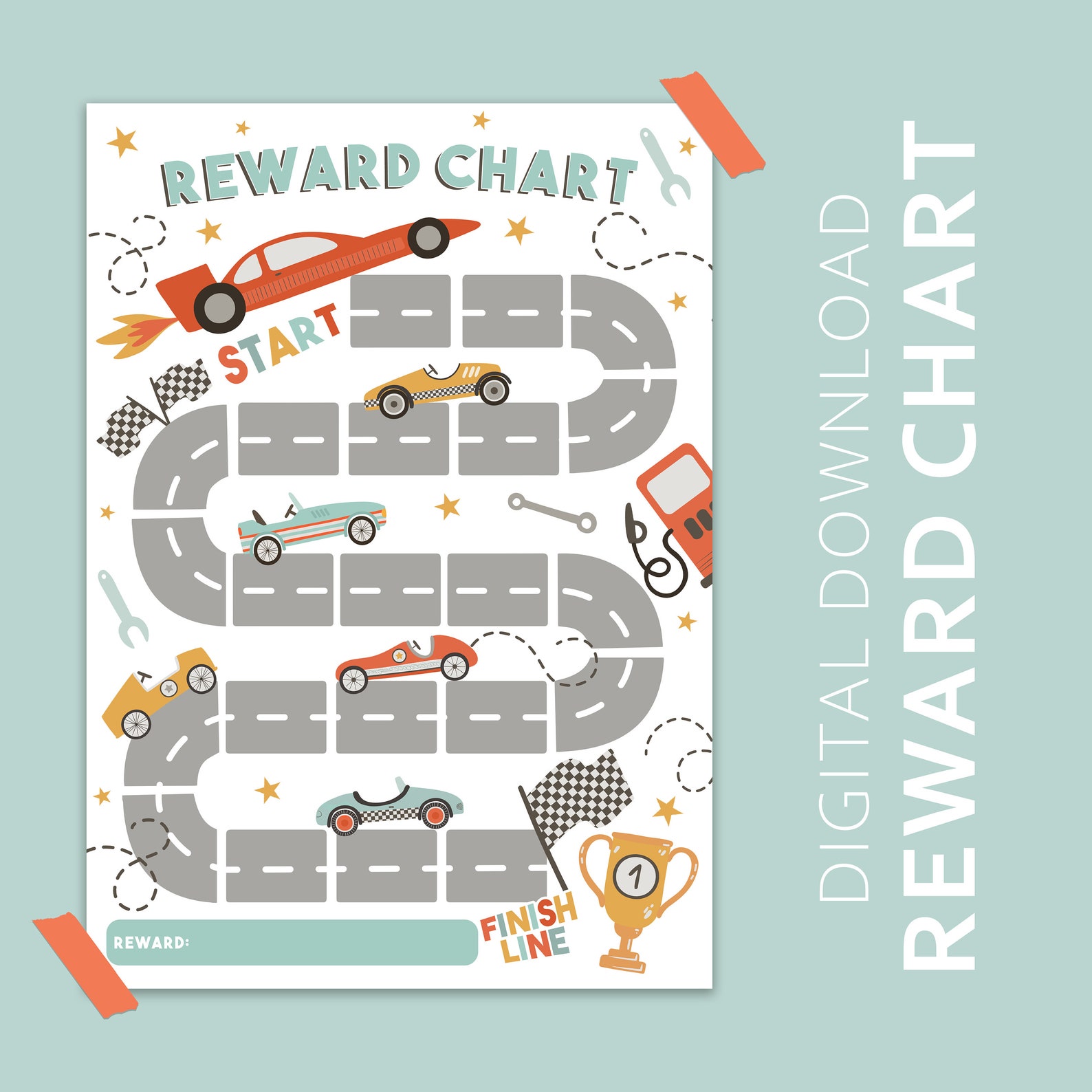 DIGITAL DOWNLOAD Race Car Reward Chart - Etsy