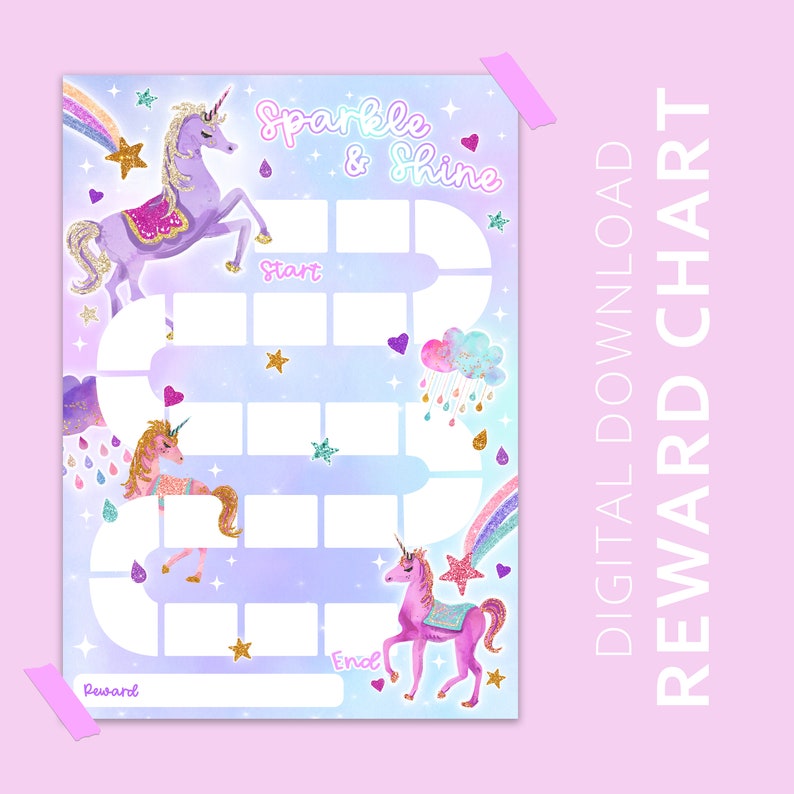 DIGITAL DOWNLOAD Magical Unicorns Reward Chart - Etsy