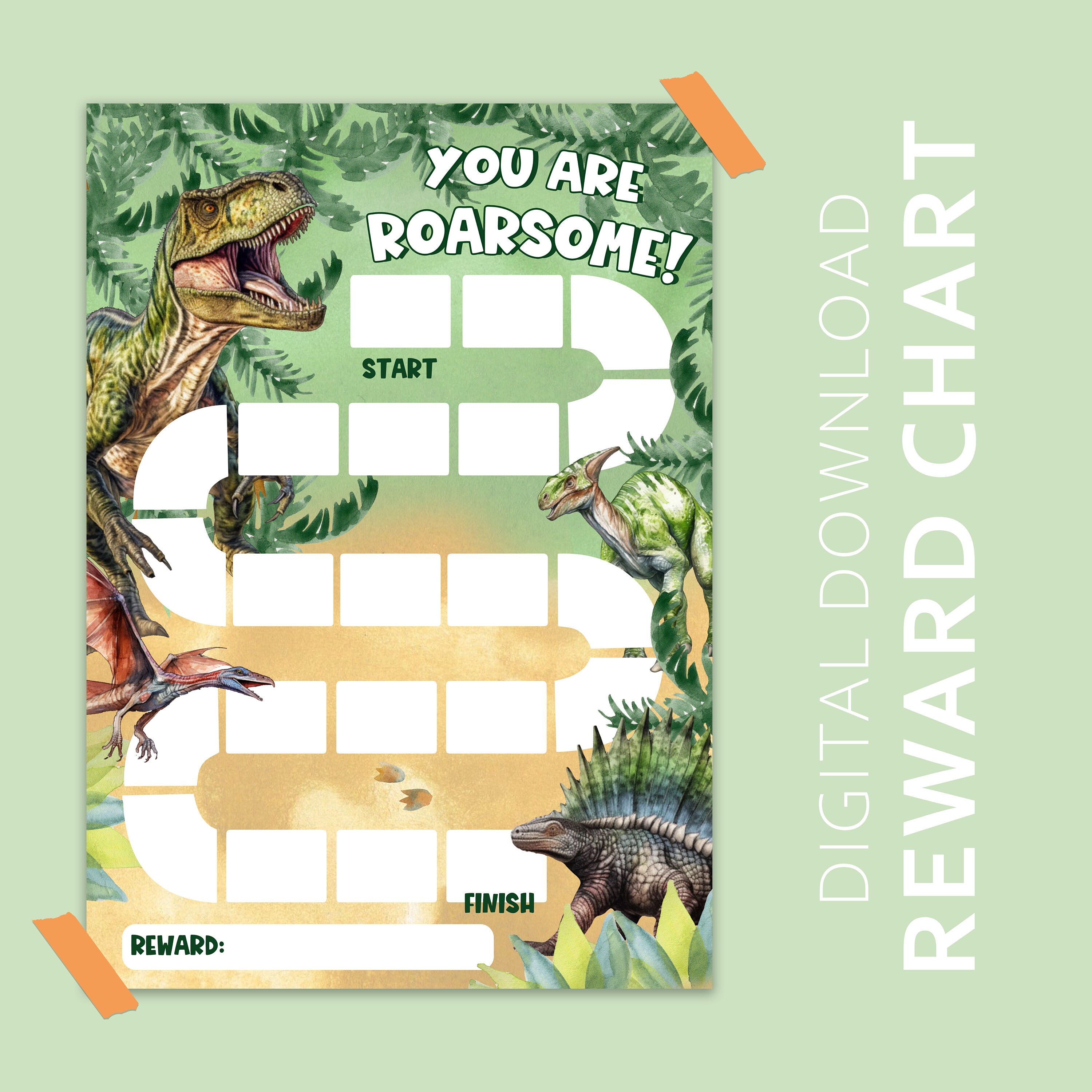 DIGITAL DOWNLOAD Dinosaurs Reward Chart - Etsy