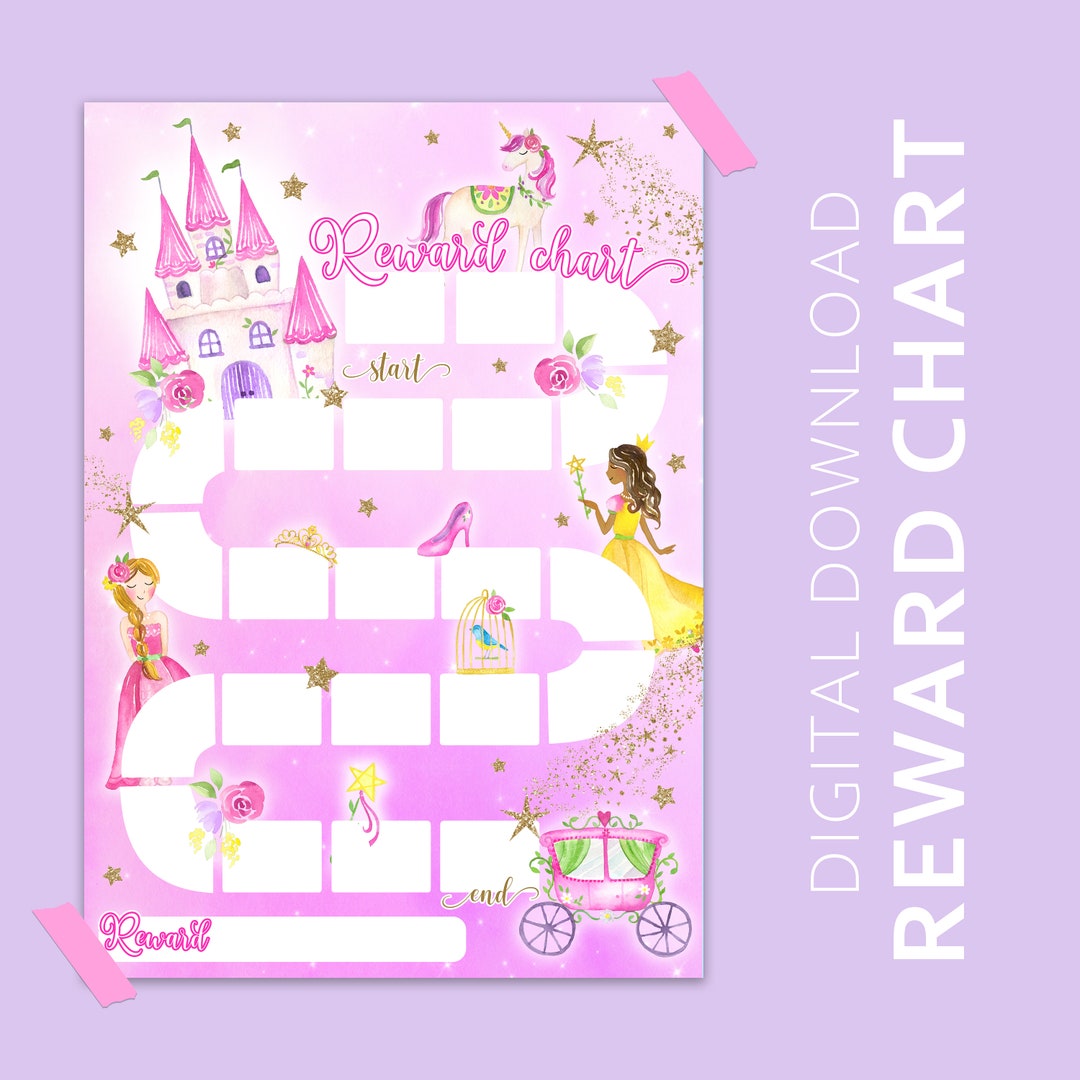 DIGITAL DOWNLOAD Princess and Unicorn Reward Chart - Etsy