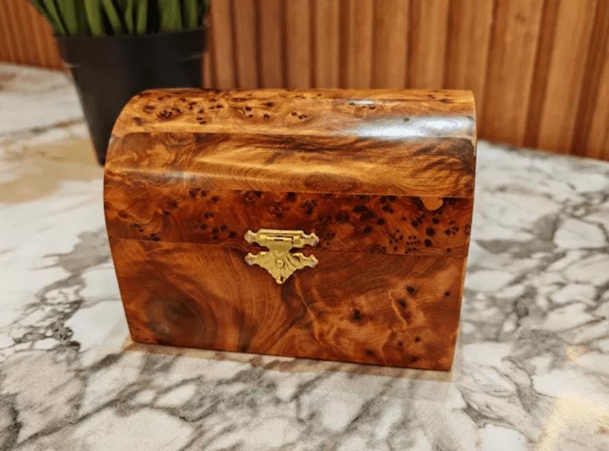 Handcrafted Wood Box, Thuya Wood, Lemon Wood, Aromatic, Decorative ...