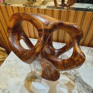 Modern Abstract Wooden Sculpture,hand-carved Thuya Wood Decor ...