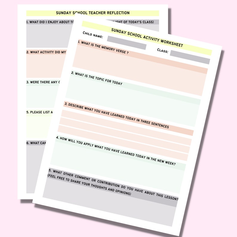 Sunday School Teacher Planner - Etsy