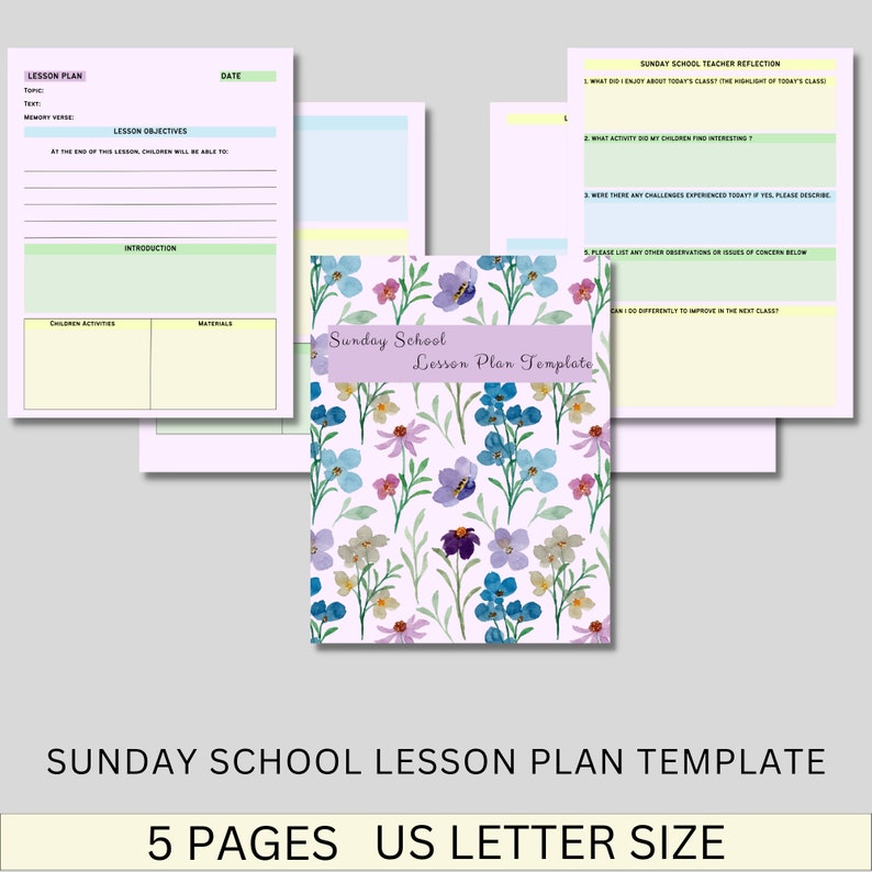 Sunday Teacher Lesson Template - Etsy