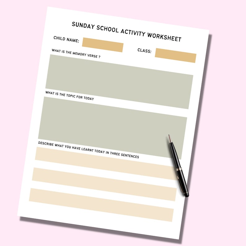 Sunday School Lesson Template - Etsy