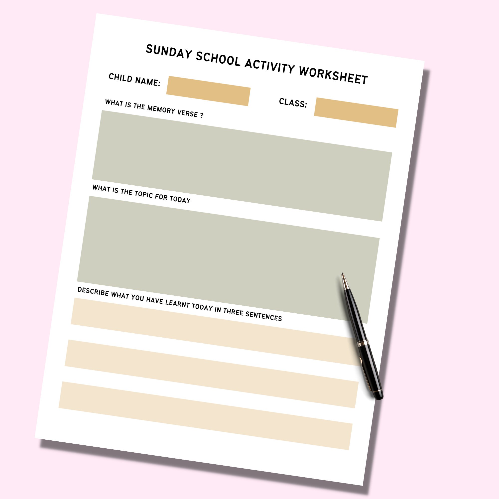 Sunday School Lesson Template - Etsy