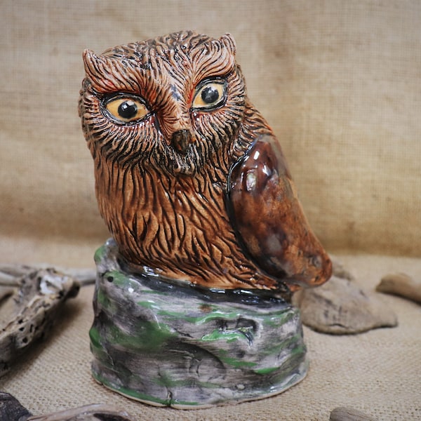 Ceramic Owl Sculpture - Etsy