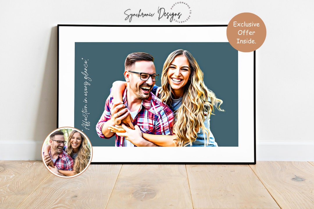 Custom Soulmates Portrait, Custom Valentine Couple Vector Art Portrait ...