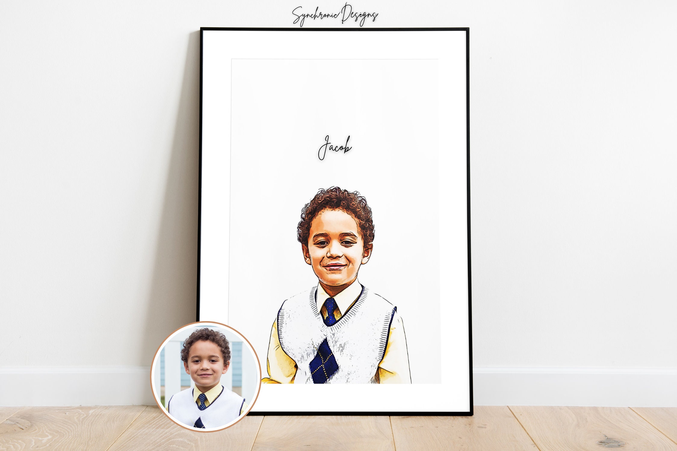 Custom Child Portrait, Kids Portrait, Custom Kid Portrait From Photo ...