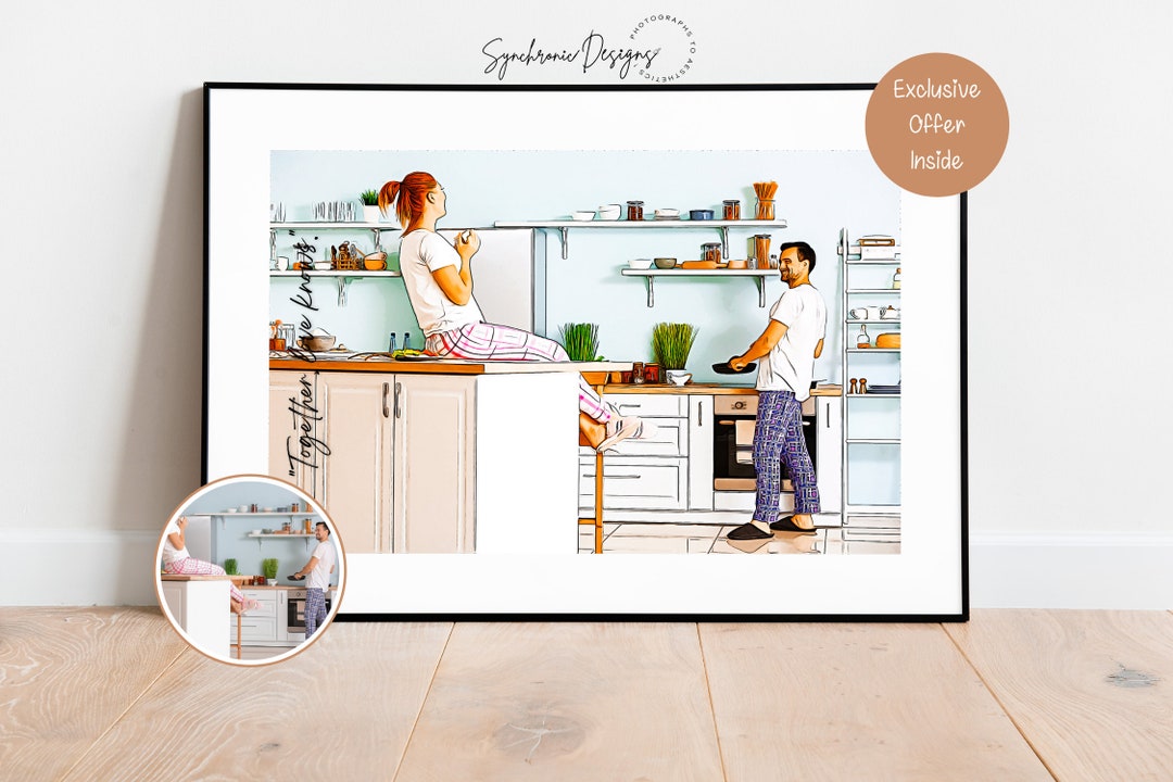 Custom Couple Portrait, Custom Couple Drawing Personalized Portrait ...