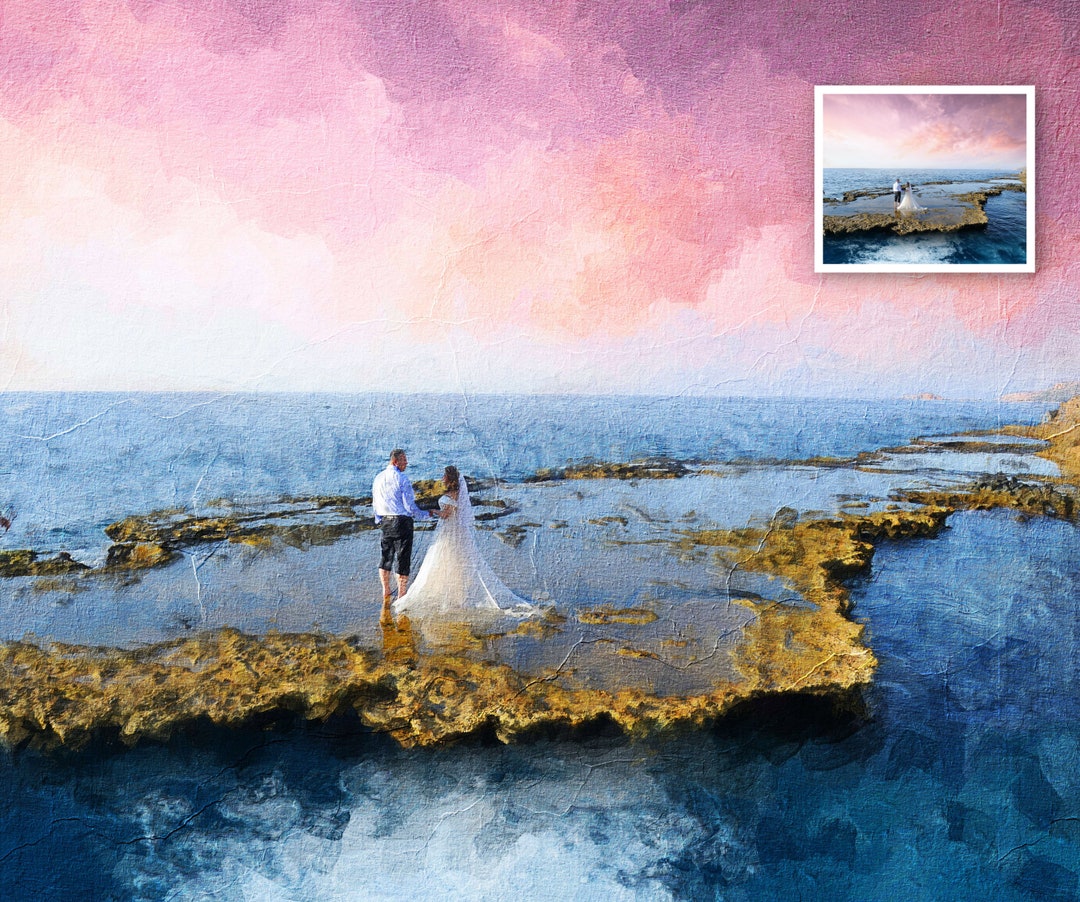 Wedding Oil Painting From Photo, 1st Anniversary Gift, Custom Wedding ...
