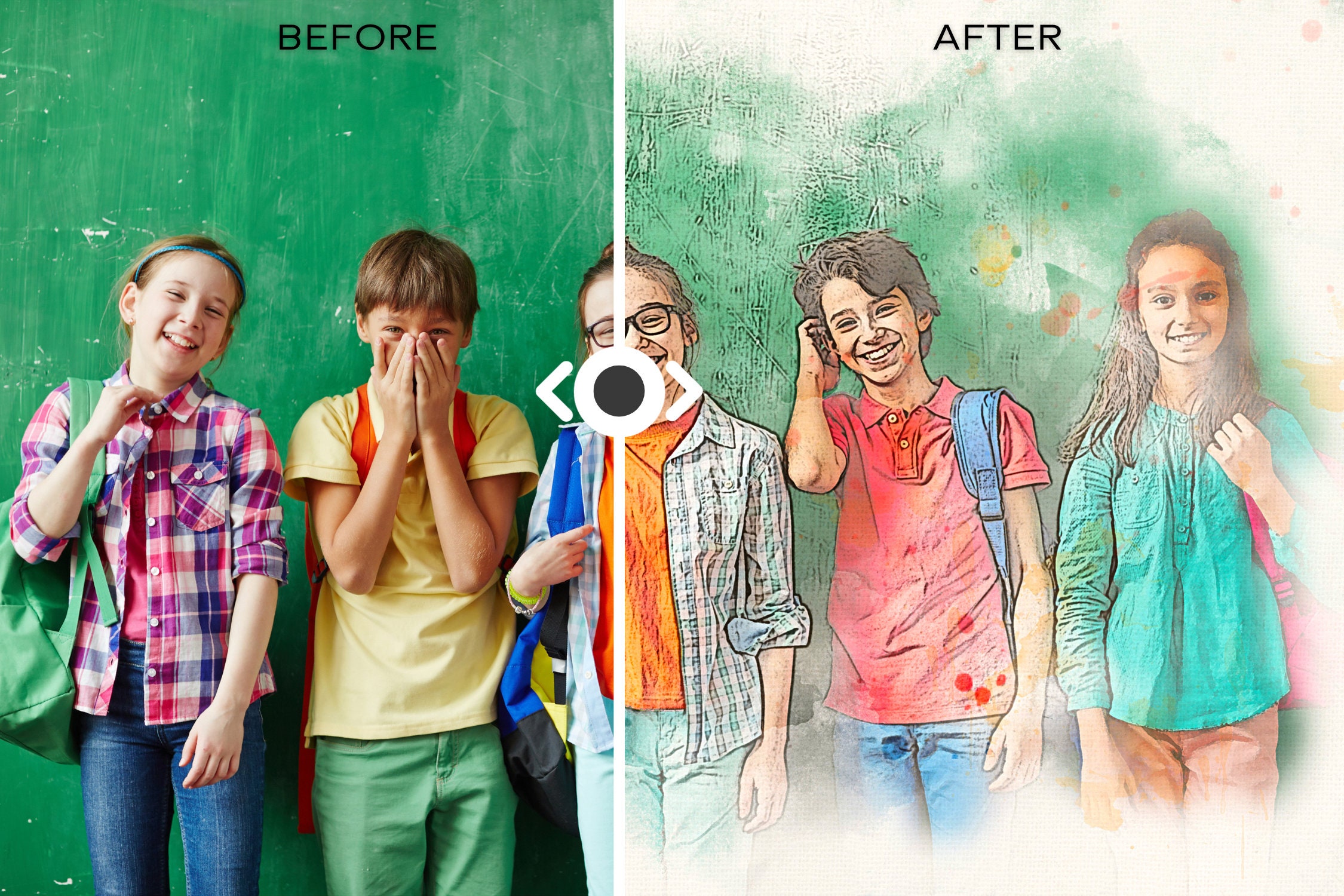 Best Friends Portrait, Kids Watercolor Portrait, Custom Watercolor Kids ...