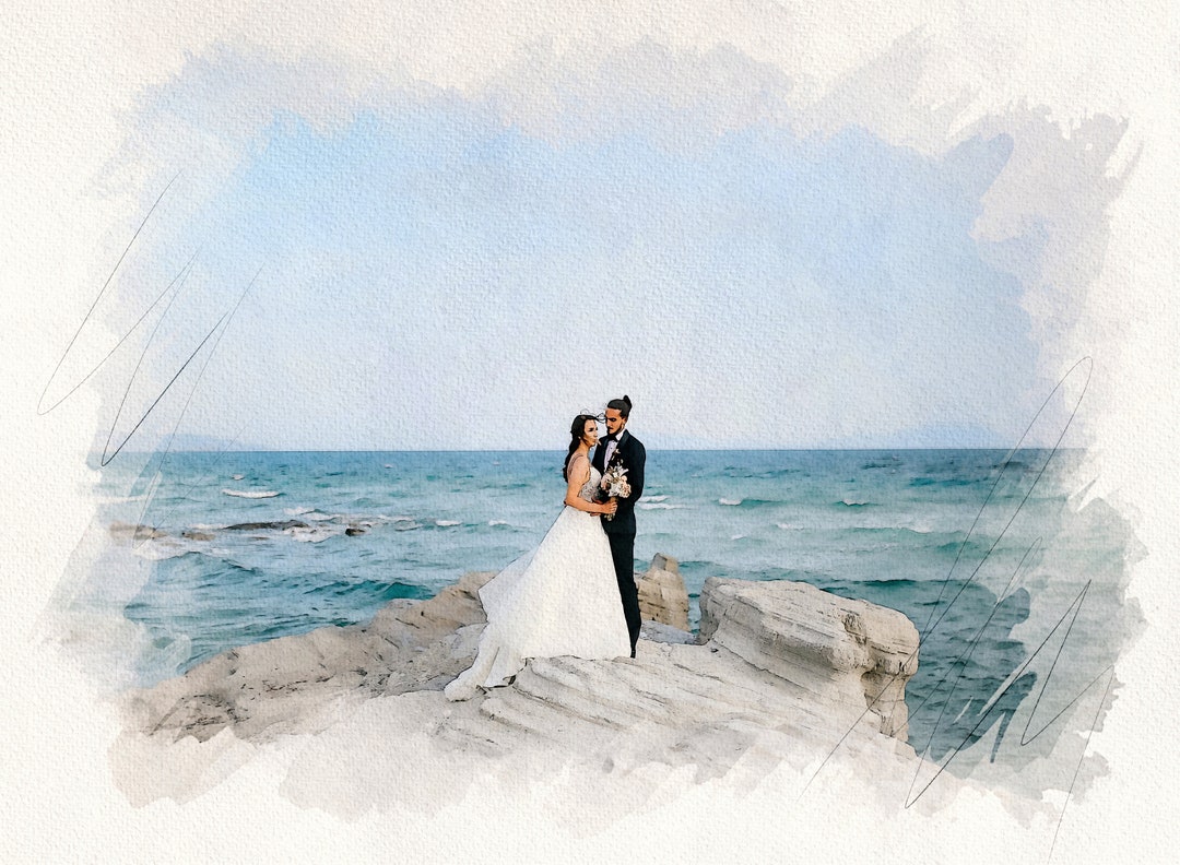 Custom Watercolor Wedding Portrait, Watercolor Wedding Portrait From ...