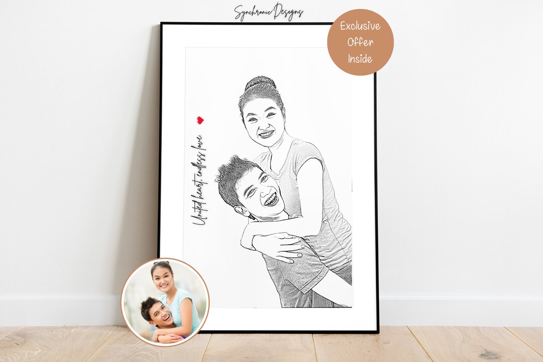 Custom Couple Drawing, Custom Couple Portrait Pencil Sketch, Graphite ...
