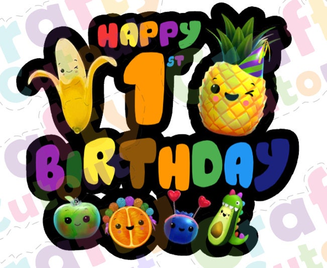 First Birthday Hey Bear Baby Sensory Fruit & Vegetable Enspired Cake ...