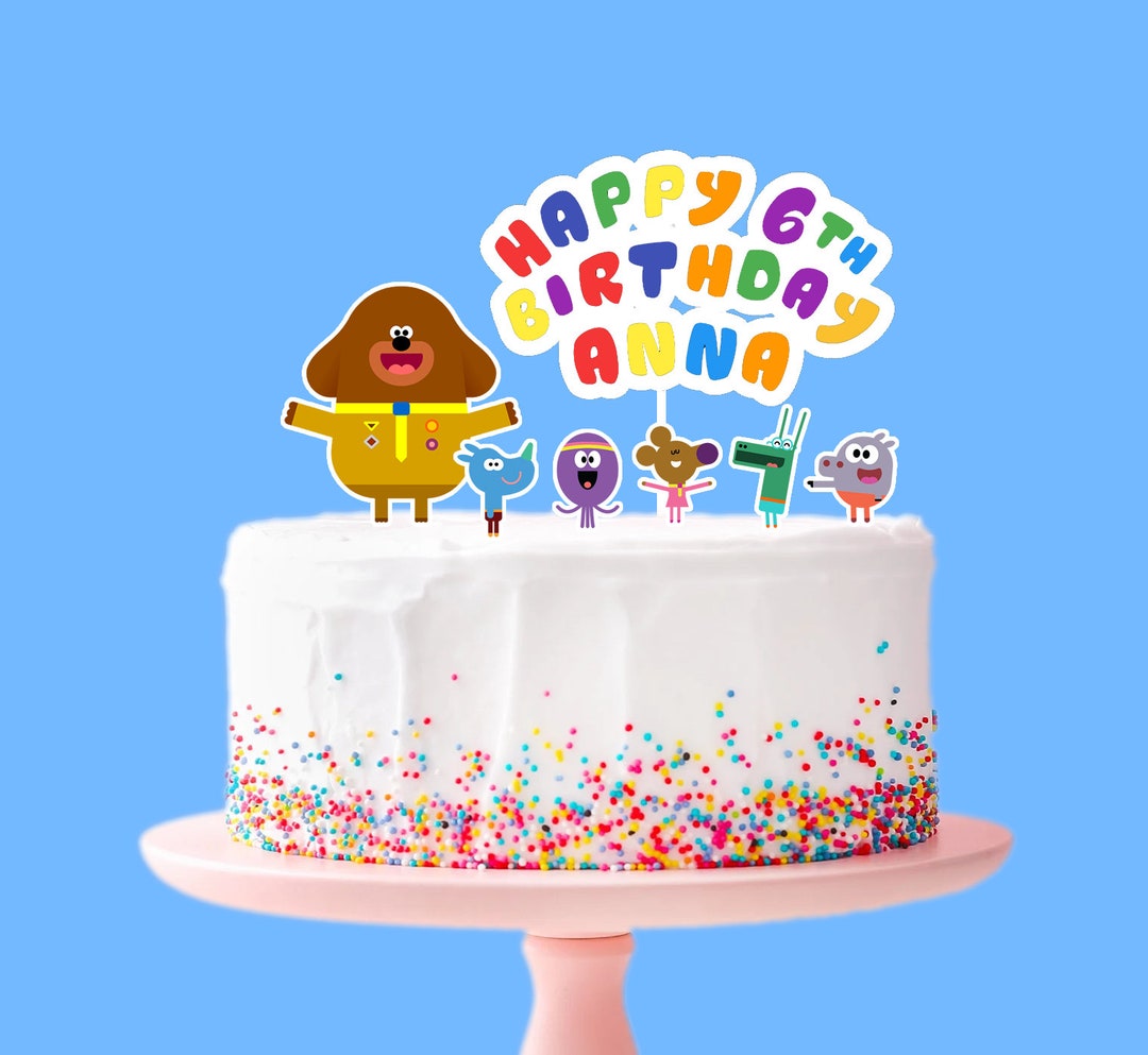 Hey Duggee Birthday Cake Topper Set With Custom Name and Age - Etsy UK