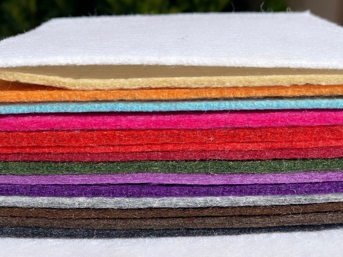 Premium 100% Merino Wool Felt Sheets 3mm, 36 Colors for Your DIY ...