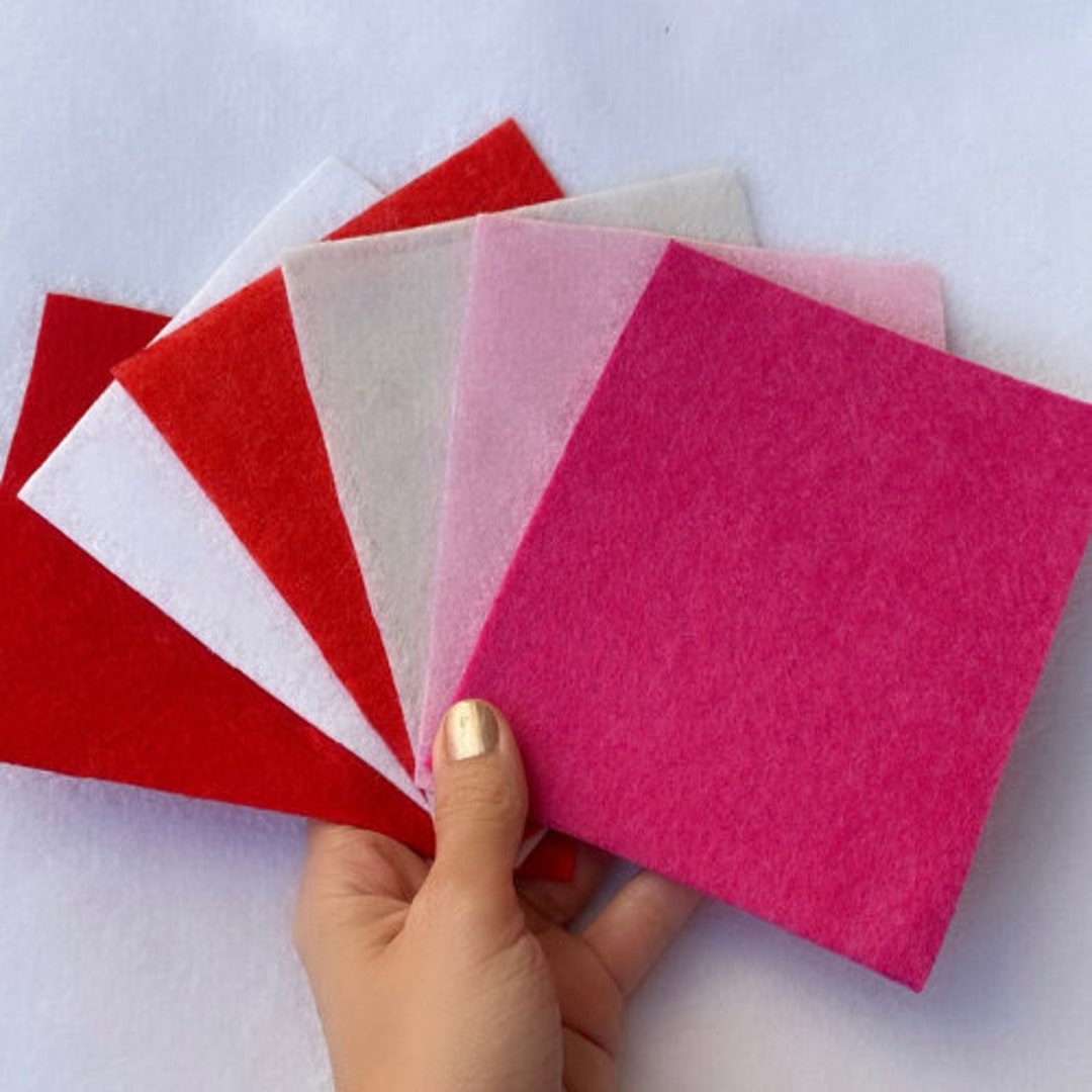 Shades of Pink Felt Color Set 9 X 12 Polyester Felt Sheets, Acrylic ...