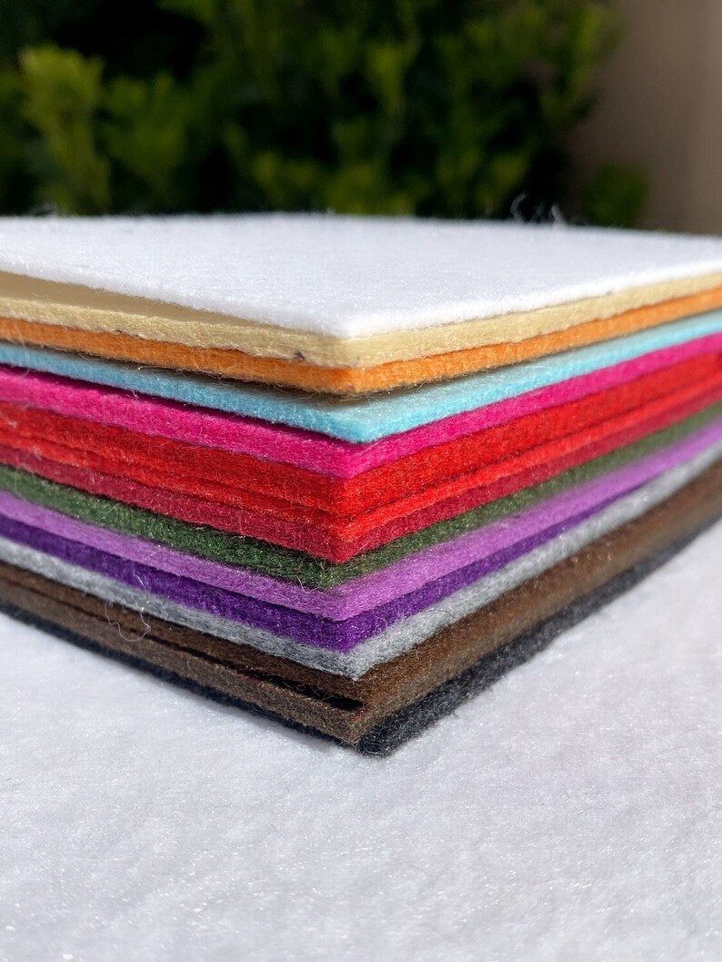 Premium 100% Merino Wool Felt Sheets 3mm, 36 Colors for Your DIY ...
