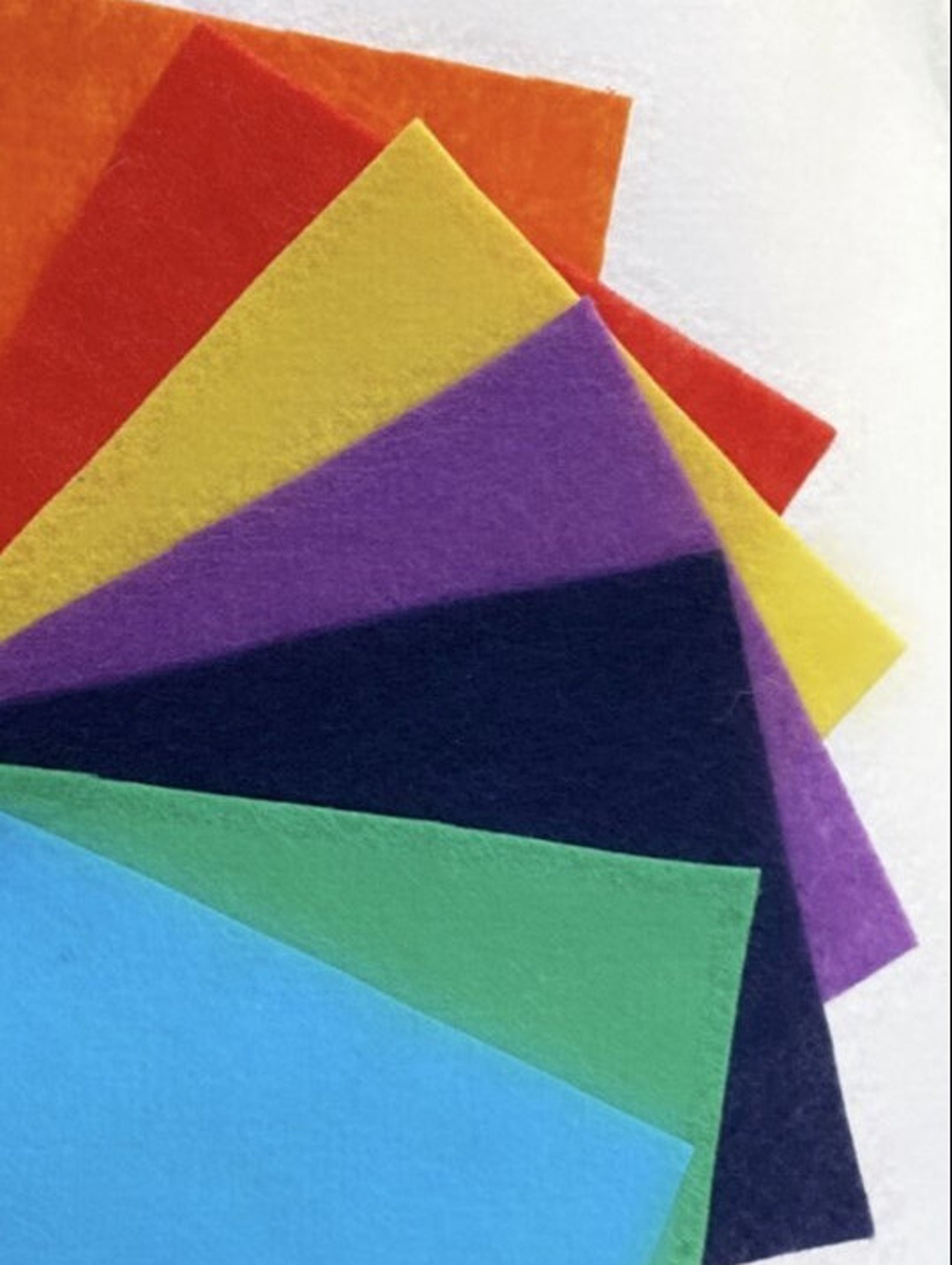 Hard Korean Rainbow Colours Felt 1mm Thick Sheets, Polyester Felt Sheet ...