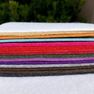 Premium 100% Merino Wool Felt Sheets 3mm, 36 Colors for Your DIY ...
