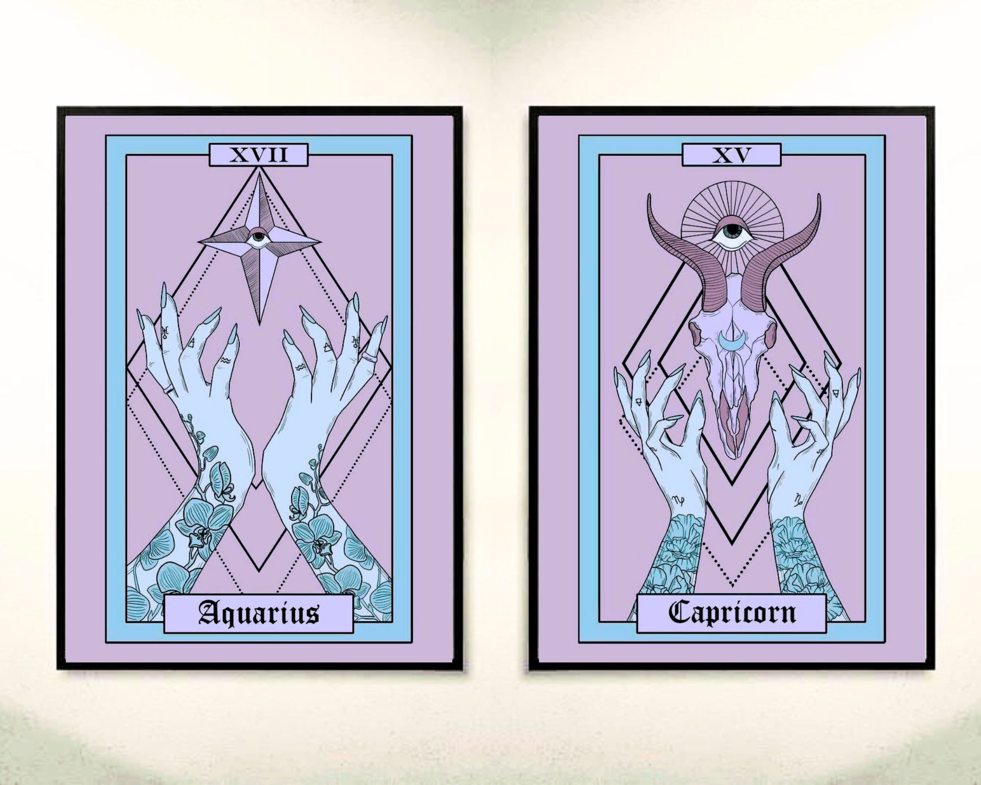 12 Zodiac Signs Posters Wallpapers art Decoration - Etsy