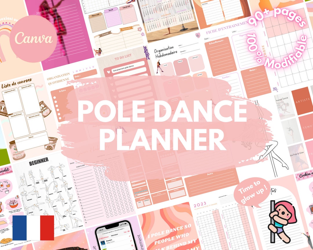 POLE DANCE PLANNER Editable and Printable on Canva pdf, Jpeg, Png ...