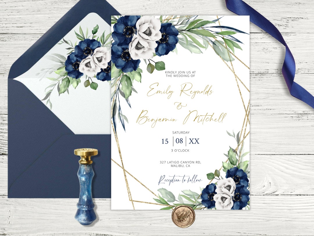 SERAPHIC Wedding Invitation Template, Editable and Printable Wedding ...