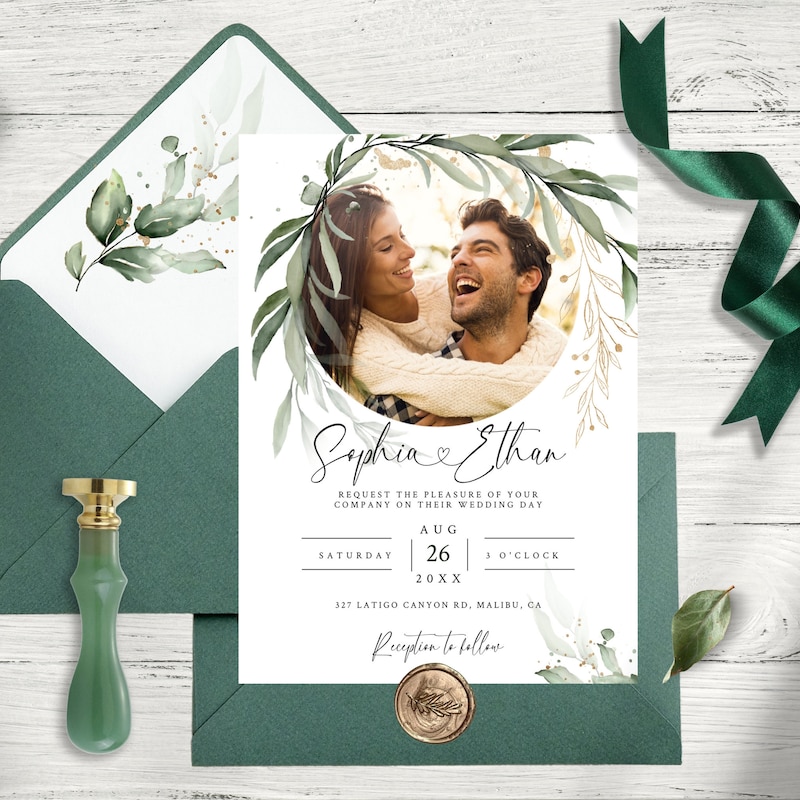 Greenery Invitation - Etsy