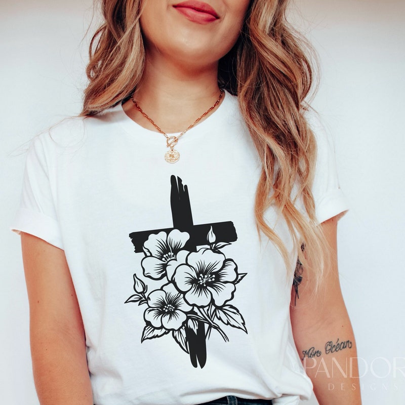 Flower Cross Svg - Etsy