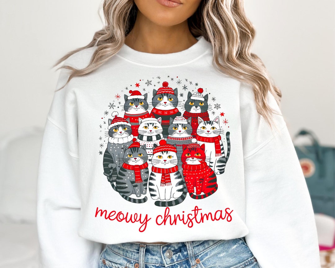 Meowy Christmas Png, Christmas Cat Png, Cute Cat Png, Holiday Cat Png ...
