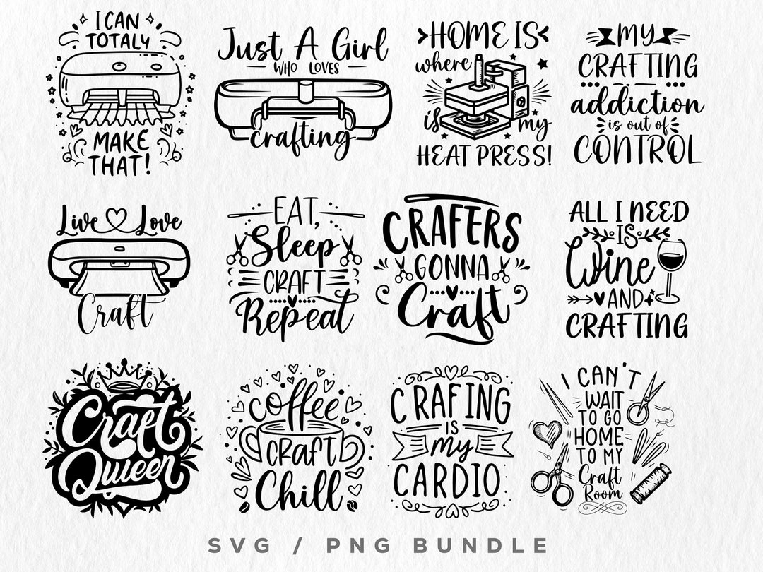 Crafter Svg Bundle, Crafting Png, Crafting Quotes Svg Pack, Craft Svg ...