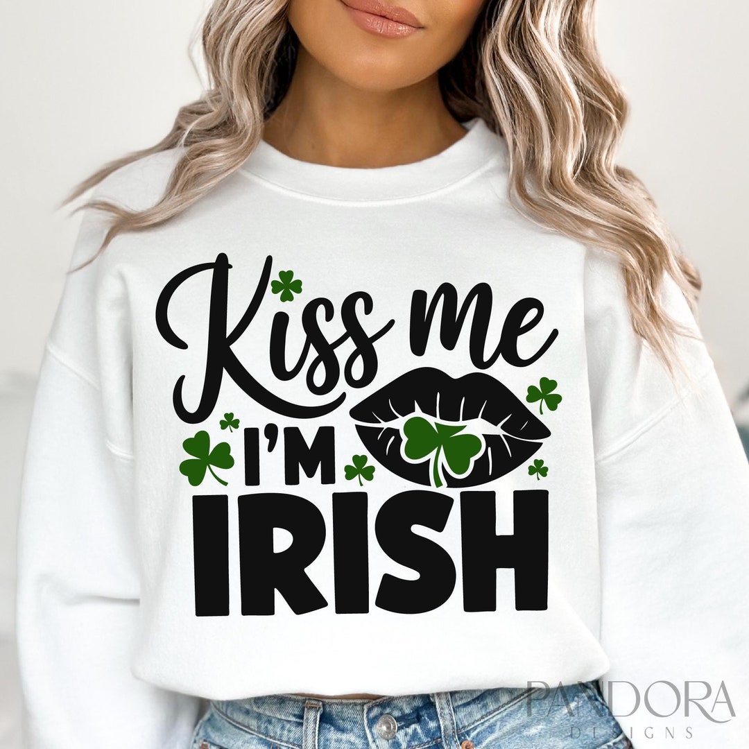 Kiss Me I’m Irish Svg Png, St. Patrick’s Day Svg, Irish Lips Shamrock ...