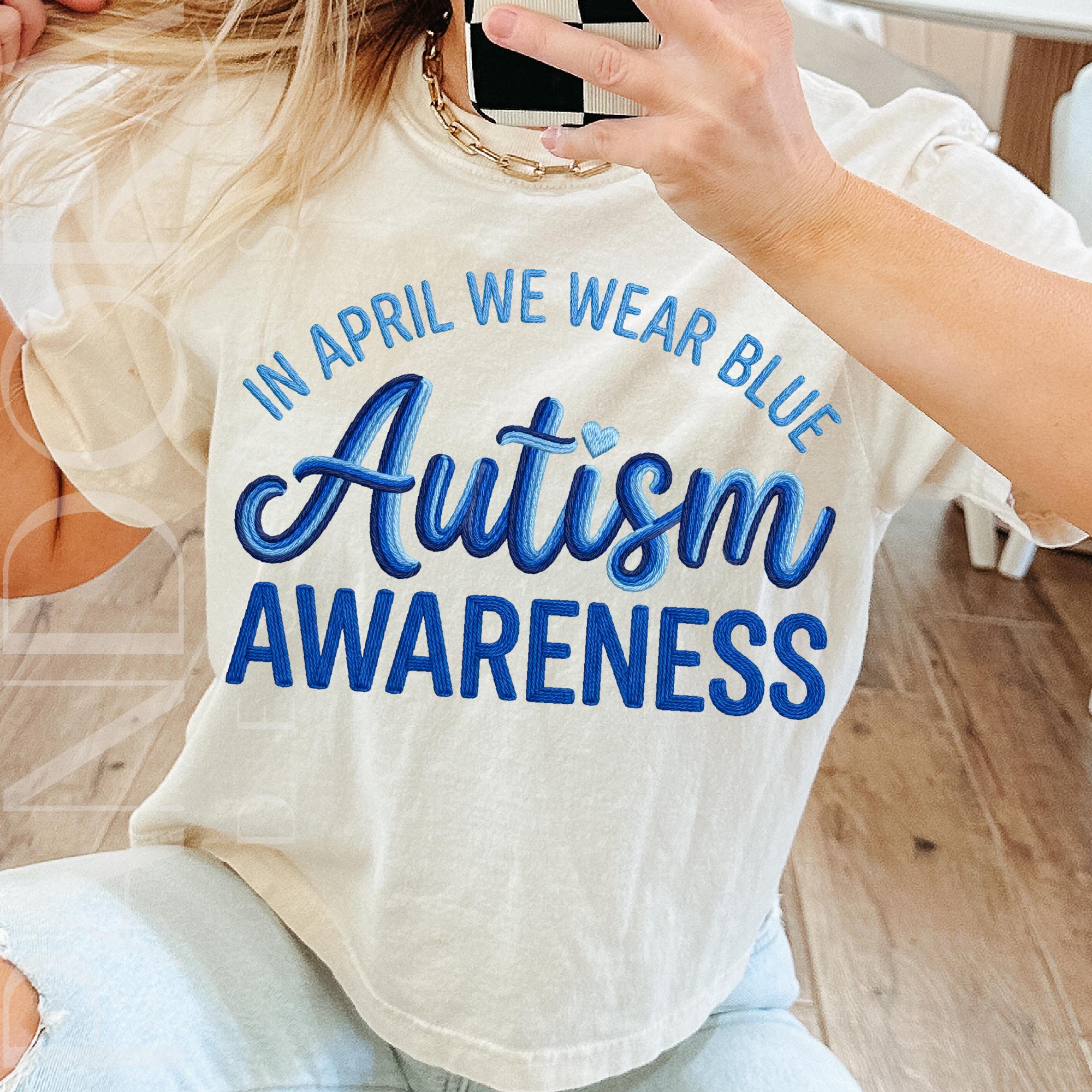 In April We Wear Blue Autism Awareness Png, Autism Acceptance Shirt ...