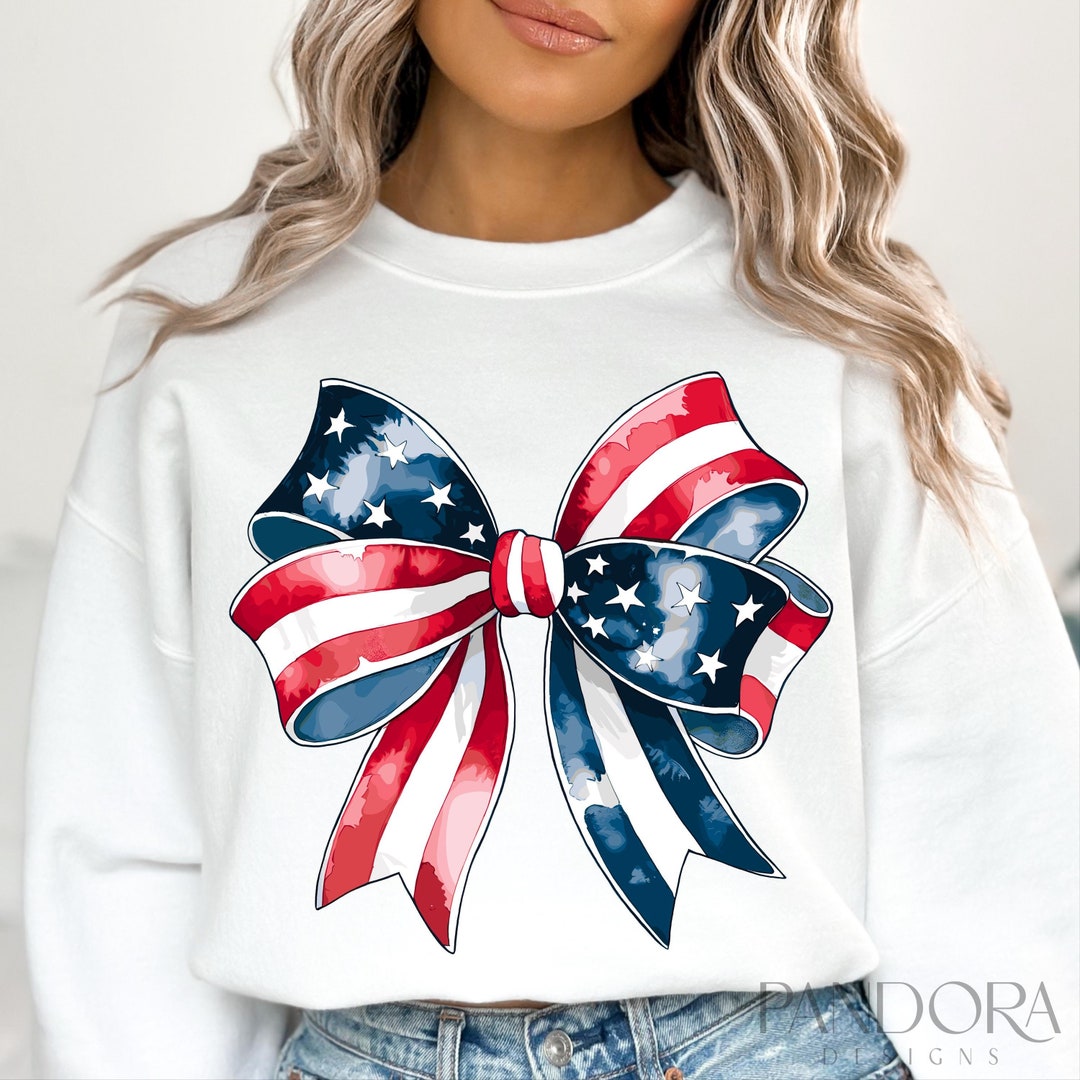 Coquette 4th of July Png, Patriotic Bow Png, 4th of July Png ...