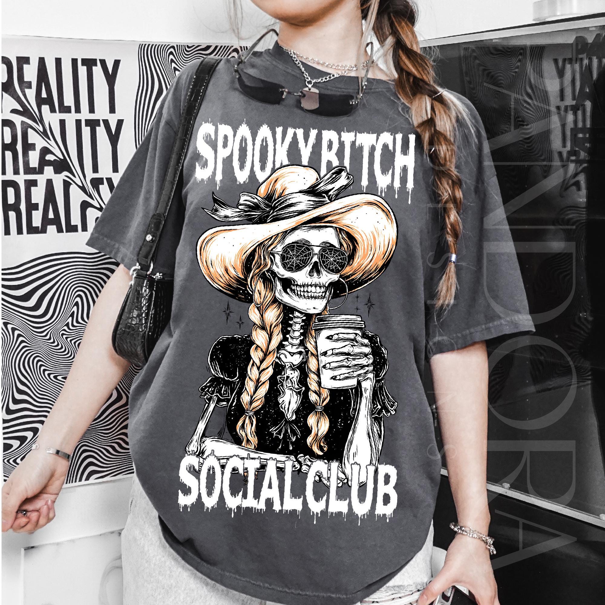 Spooky Girl Social Club Png, Skeleton Coffee Png, Goth Girl Png ...