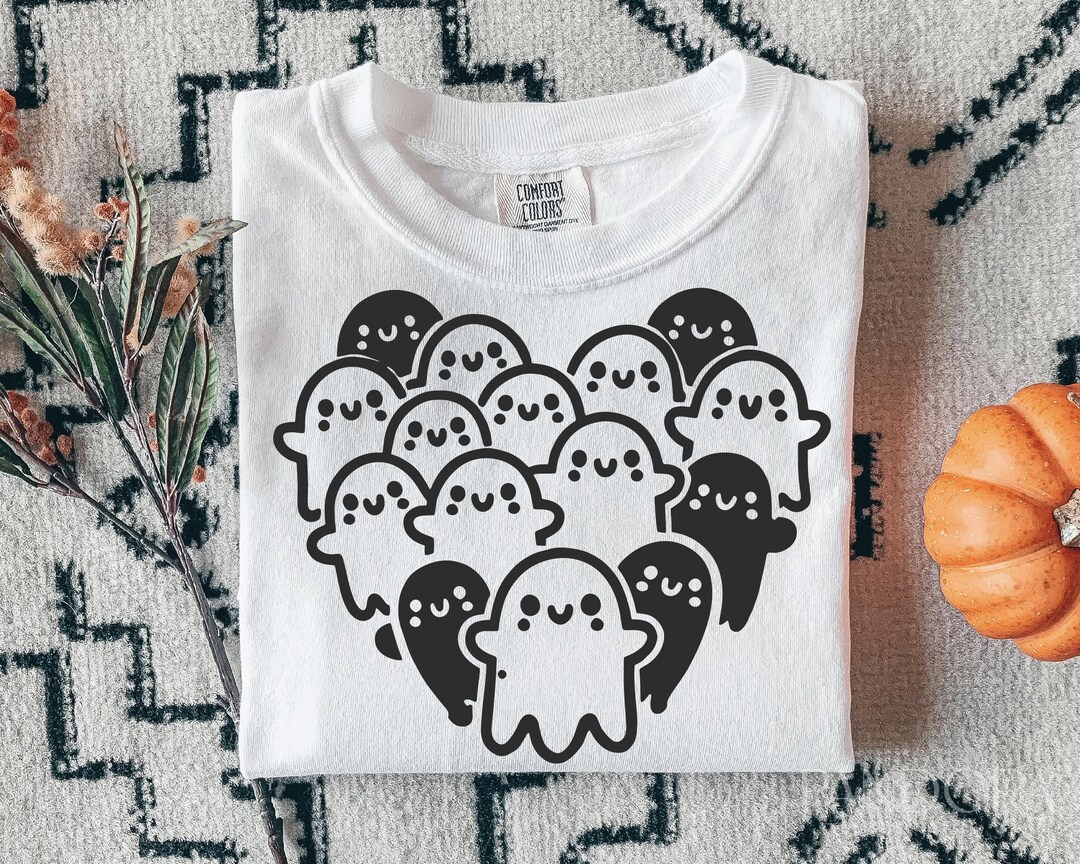 Ghost Heart Svg Png, Halloween Svg, Cute Ghost Svg, Ghost Silhouette ...