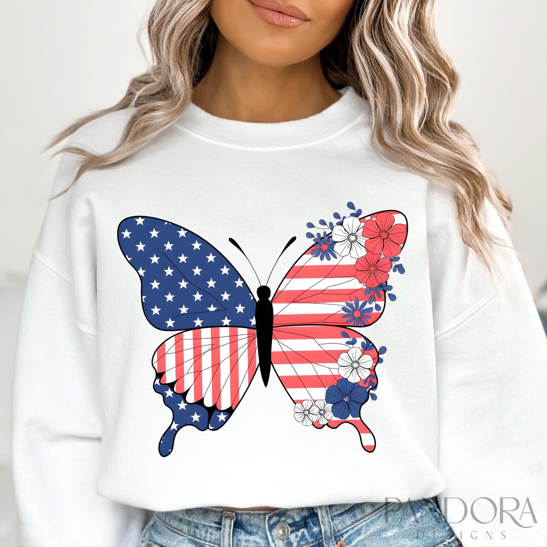 Patriotic Butterfly Png, American Flag Butterfly Png, 4th of July ...