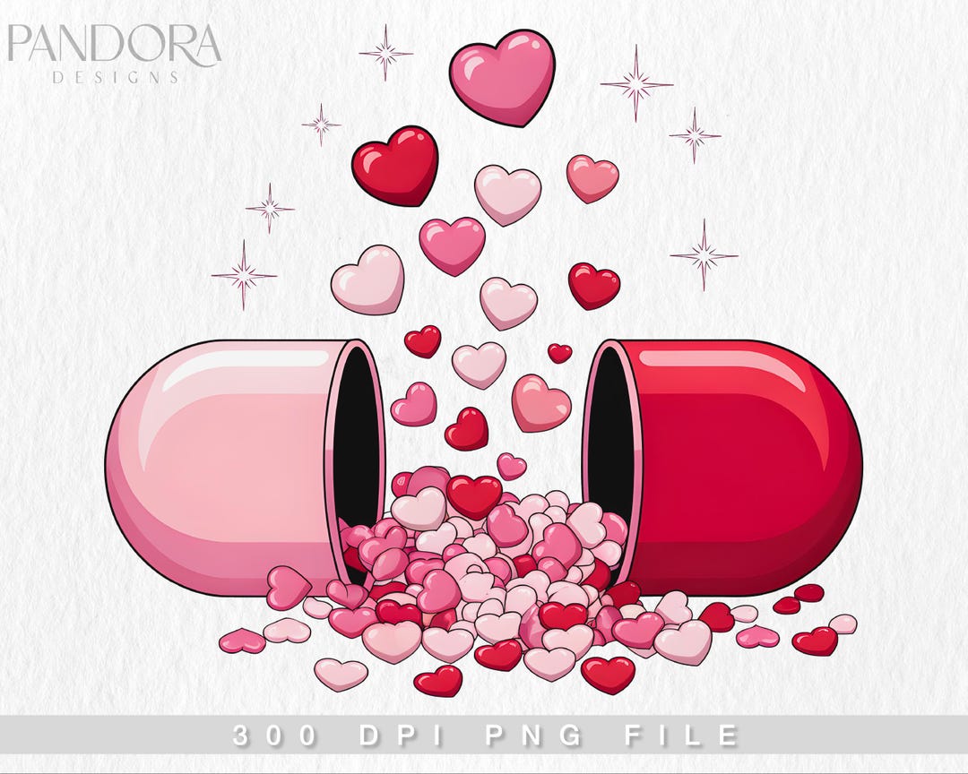 Valentine Heart Capsules Png, Cute Valentines Day Png, Valentines Day ...
