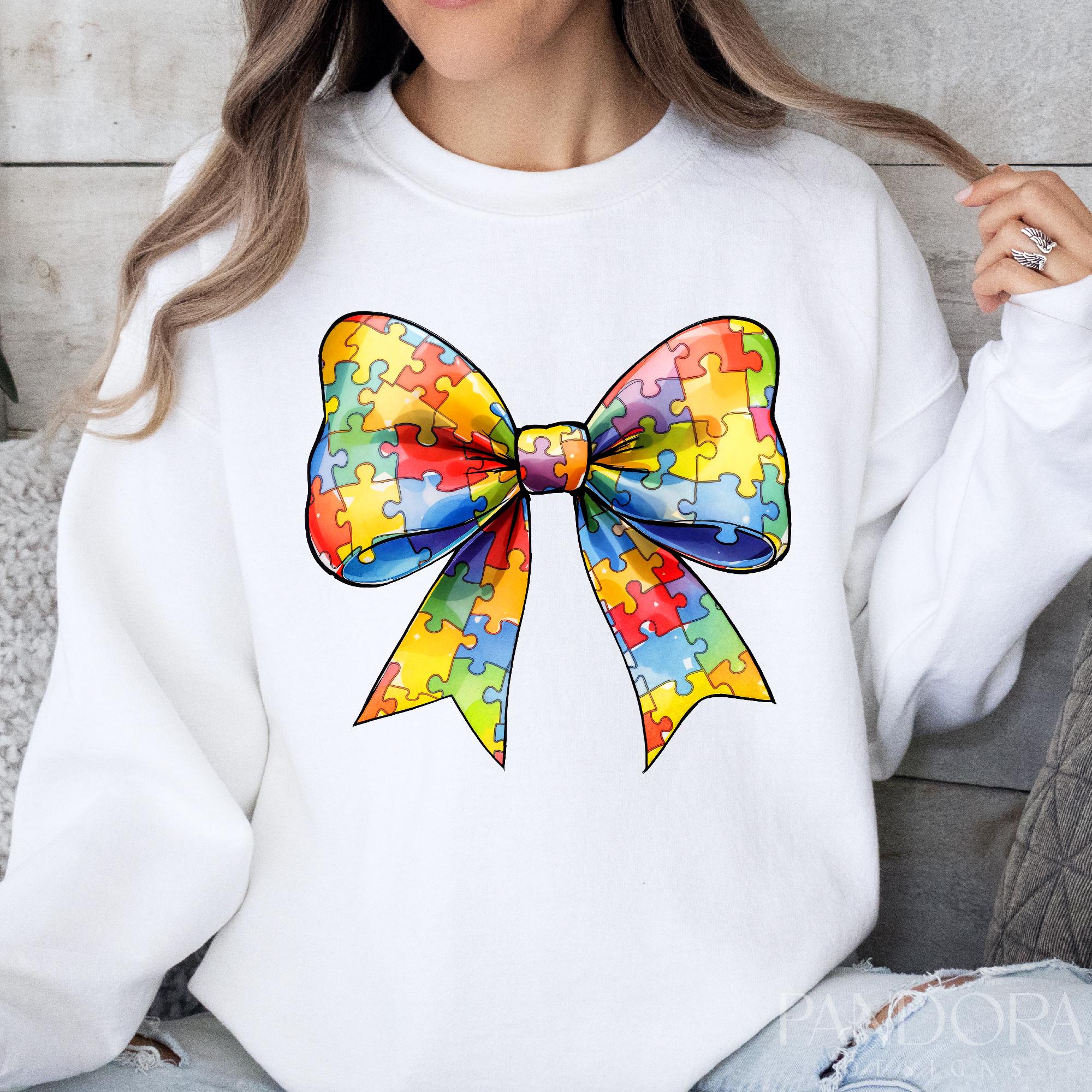 Autism Awareness Bow Png, Puzzle Piece Bow Png, Autism Support Png ...