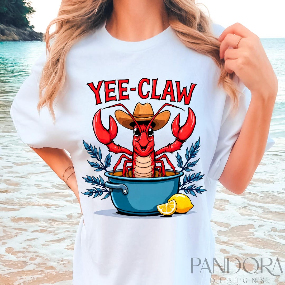 Funny Crawfish Yee Claw Western Png, Funny Lobster Png, Lobster Clipart ...